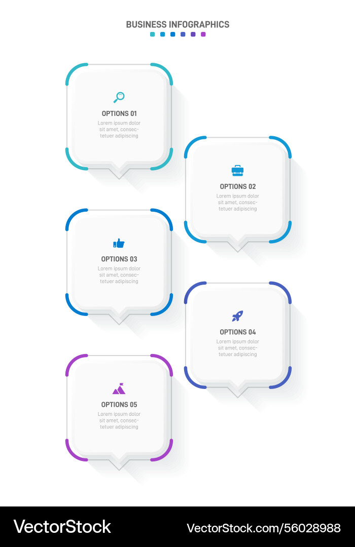 Vertical progress bar featuring 5 arrow-shaped Vector Image