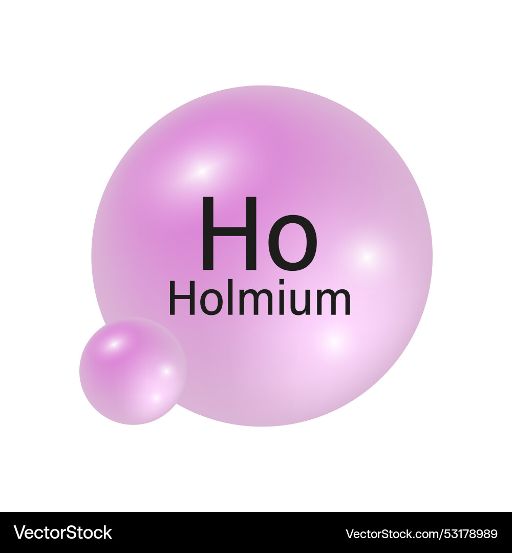 Holmium element icon pink spherical symbol Vector Image