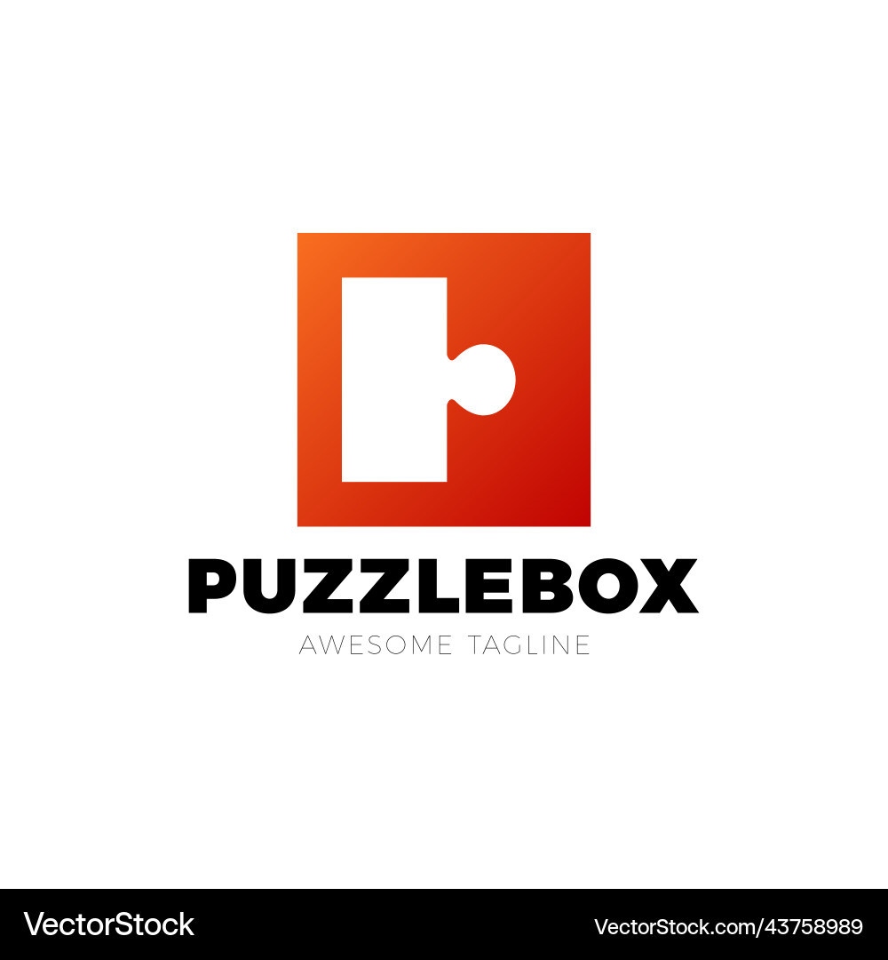Puzzle piece logo icon design simple puzle box Vector Image