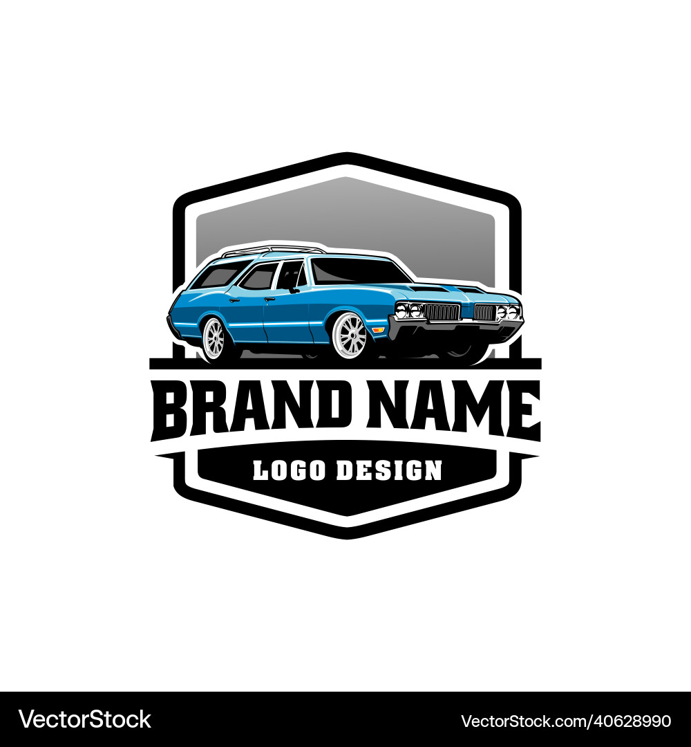 Classic Muscle Car Logo Royalty Free Vector Image