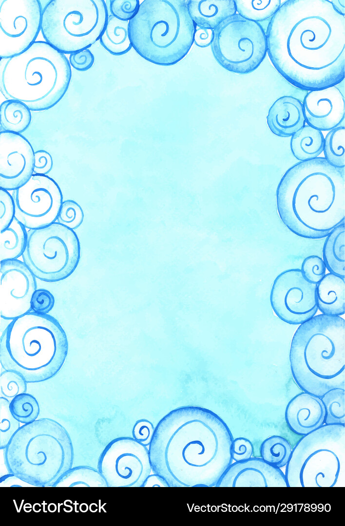 Cloud border and blue sky watercolor Royalty Free Vector