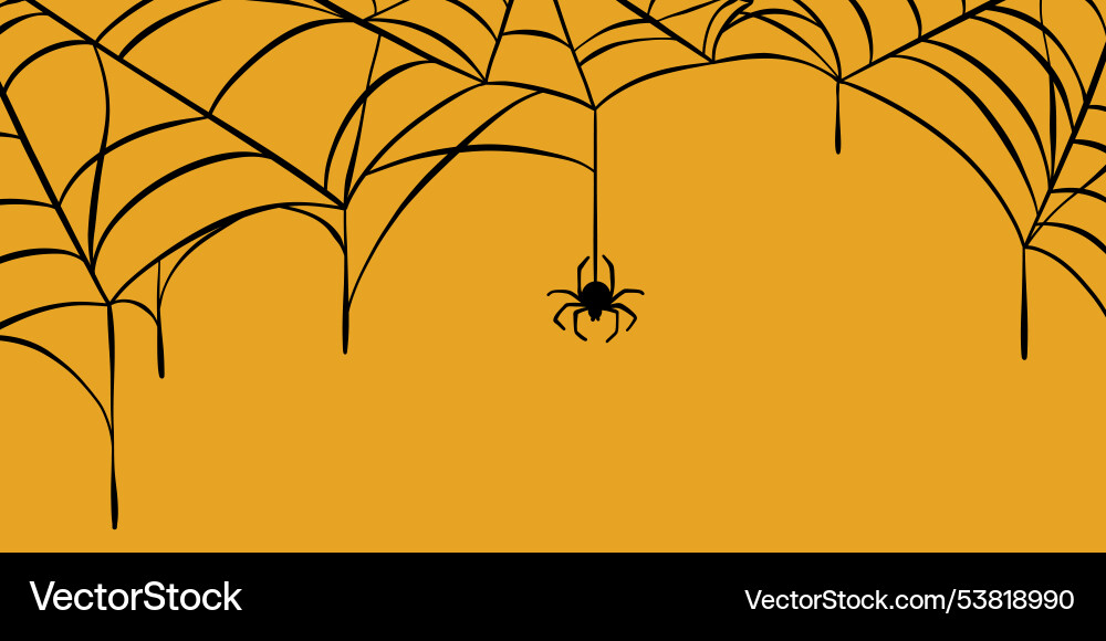 Halloween spider web horizontal background Vector Image