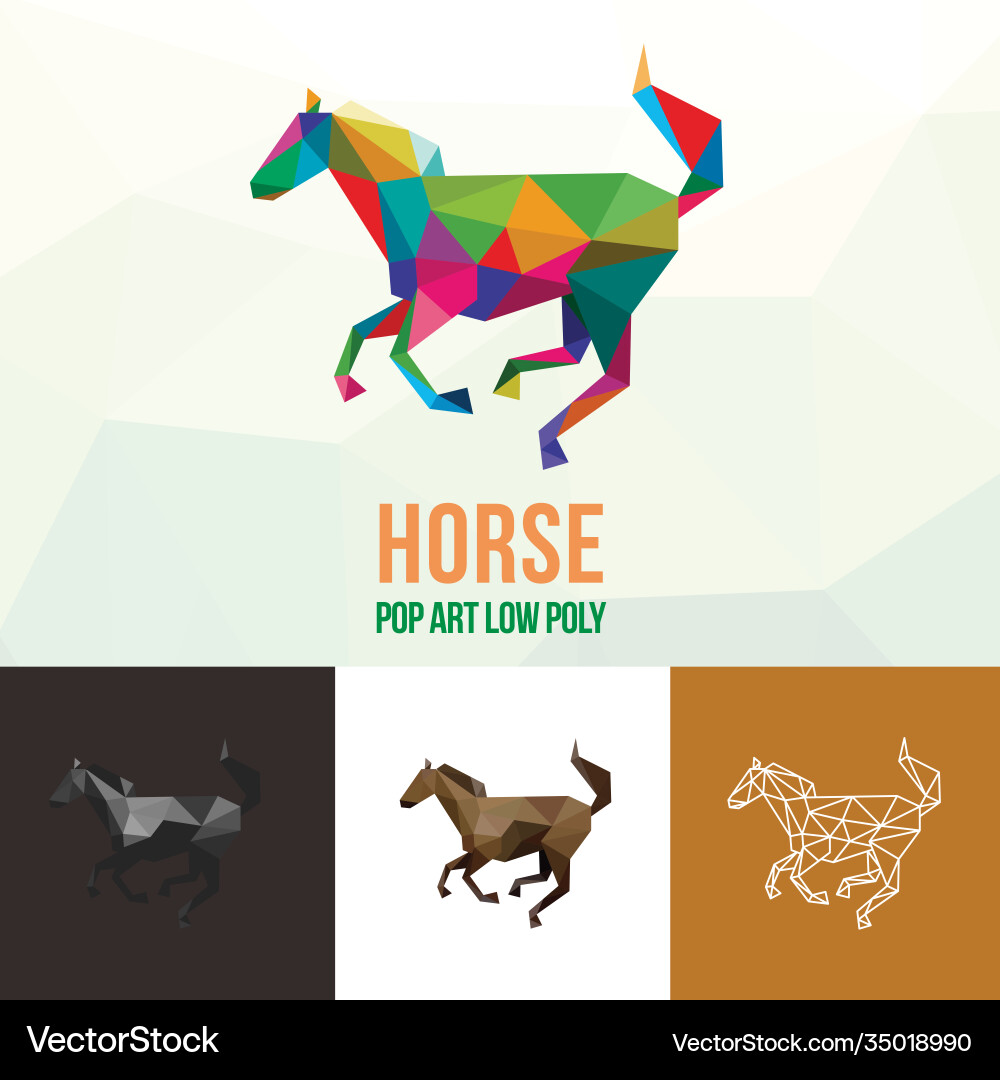 Horse farm animal with polygonal geometric style Vector Image