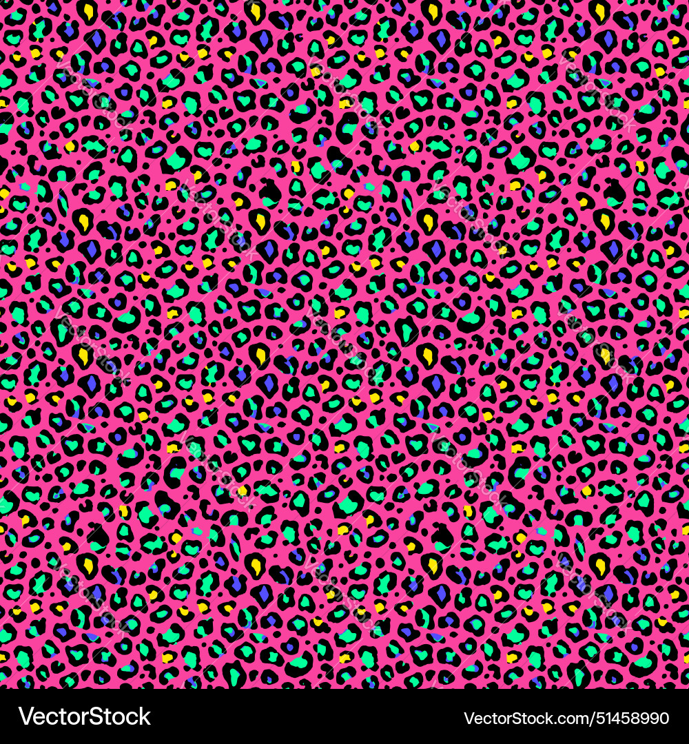 Neon leopard skin seamless pattern Royalty Free Vector Image