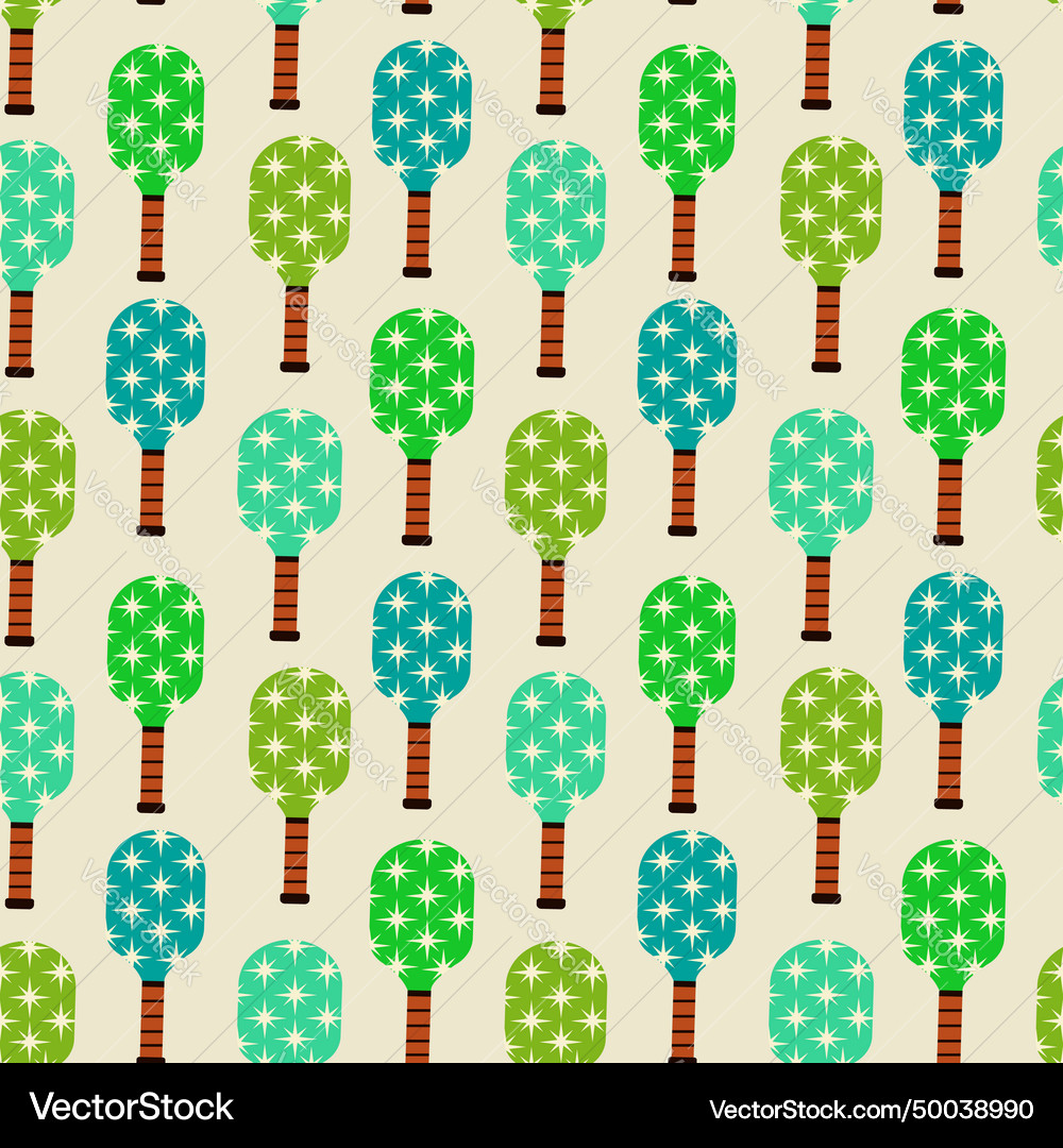 Starbursts on pickleball paddles seamless pattern Vector Image