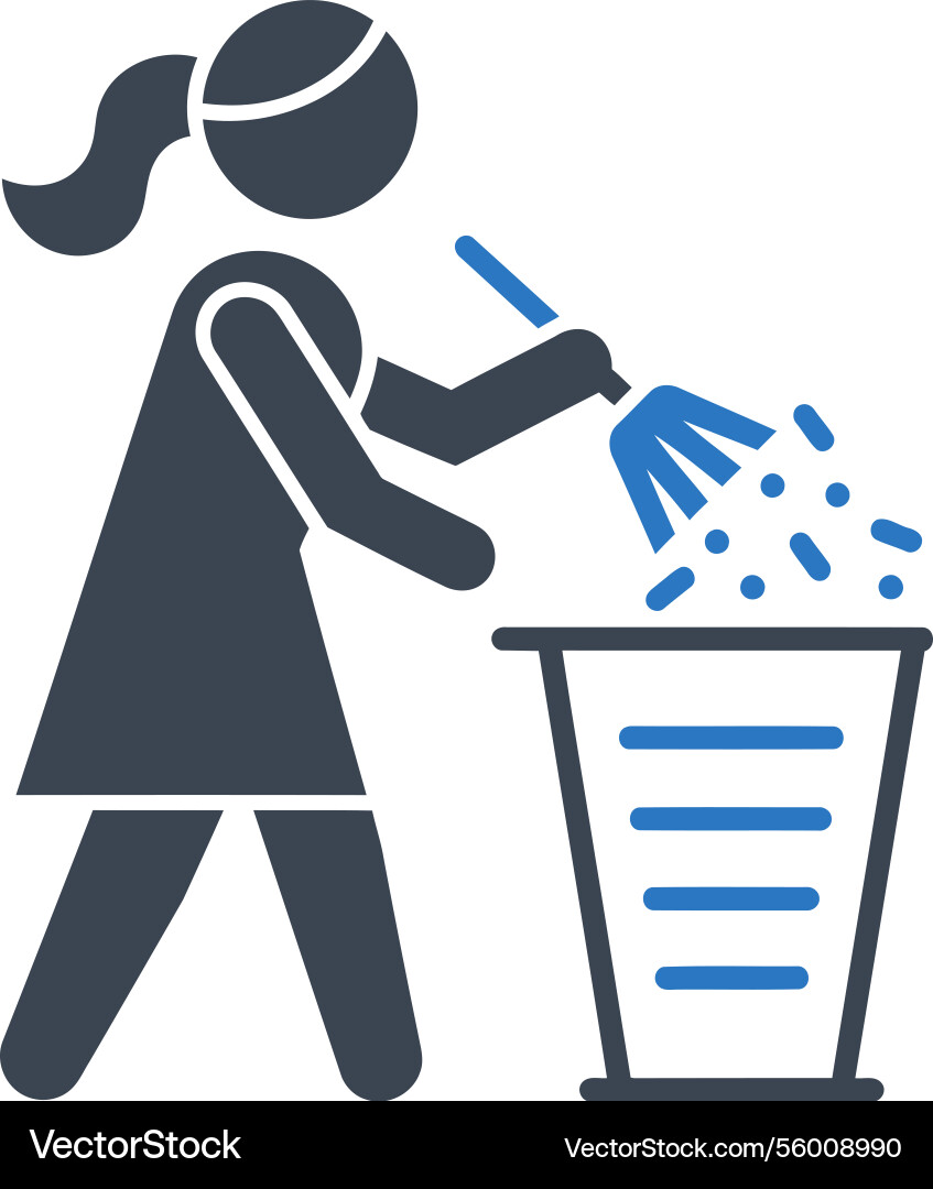 Sweeping trash icon Royalty Free Vector Image - VectorStock
