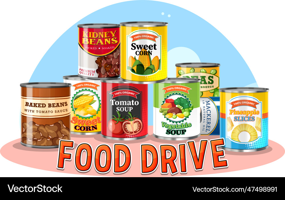 Healthy canned food Royalty Free Vector Image - VectorStock