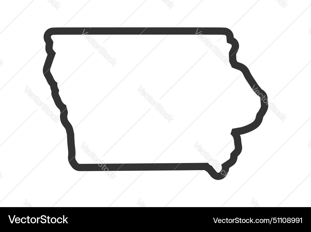 Iowa outline symbol us state map Royalty Free Vector Image