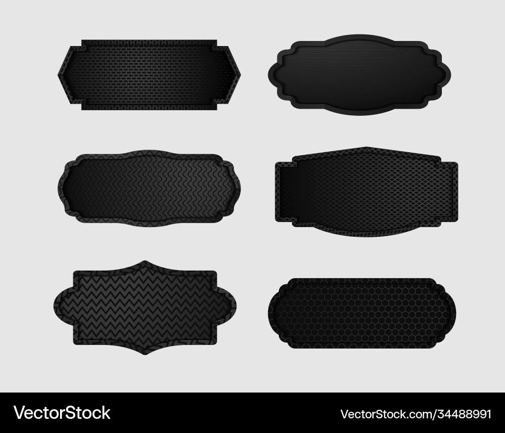 Metal shield with dark black geometric grid Vector Image