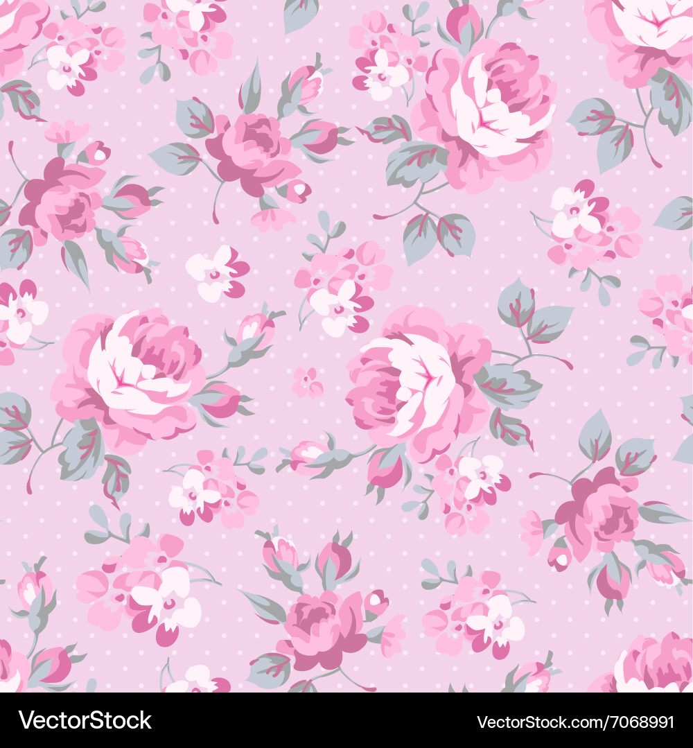 Pink Rose Floral Pattern Royalty Free Vector Image