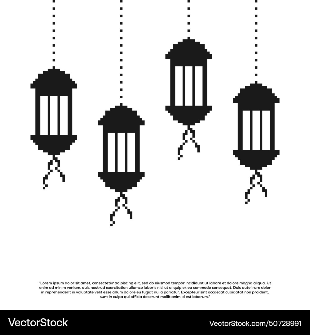 Pixel arabic traditional ramadan kareem eastern Vector Image