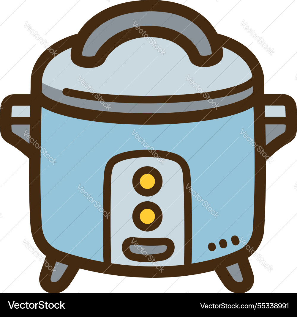 Rice cooker - home appliances doodle art Vector Image