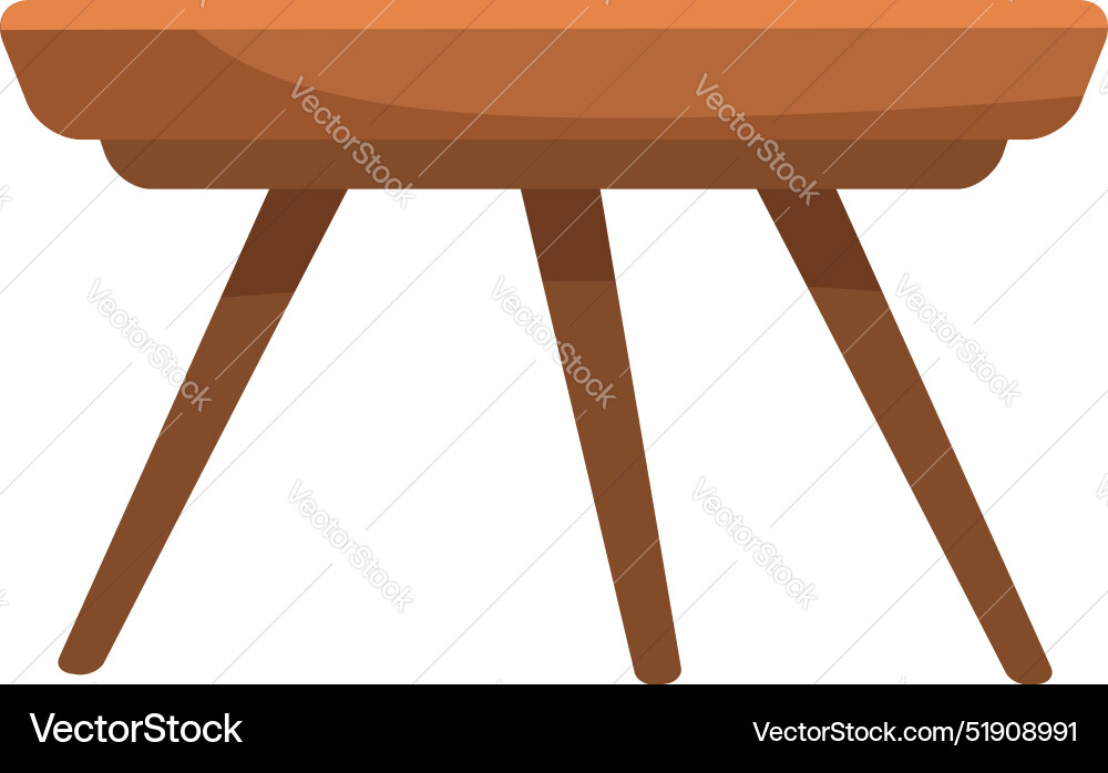 Simple wooden table standing on three legs Vector Image