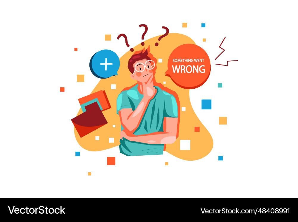 Something went wrong Royalty Free Vector Image