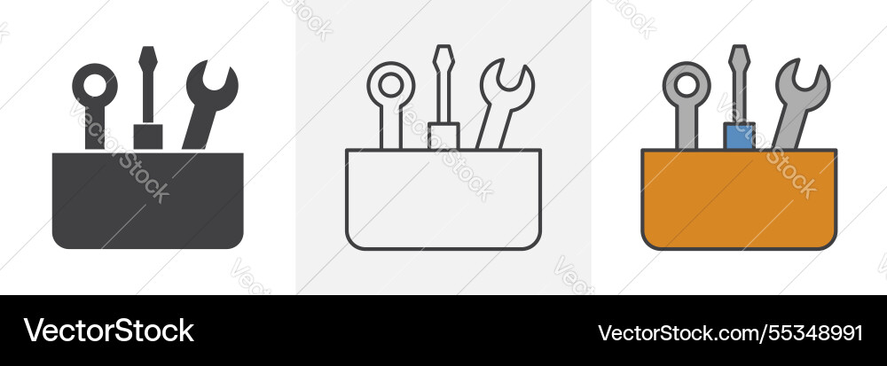 Toolbox icons pack for website designs Royalty Free Vector