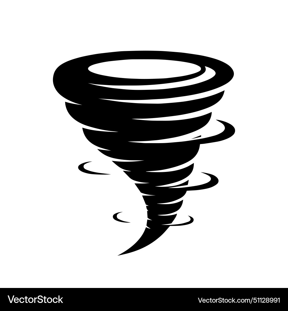 Tornado icon hurricane symbol black typhoon Vector Image