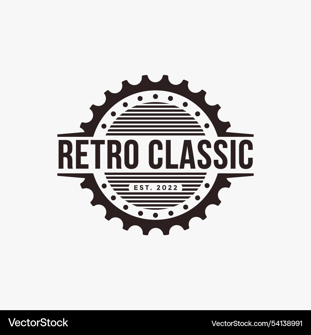 Vintage classic retro badge emblem Royalty Free Vector Image