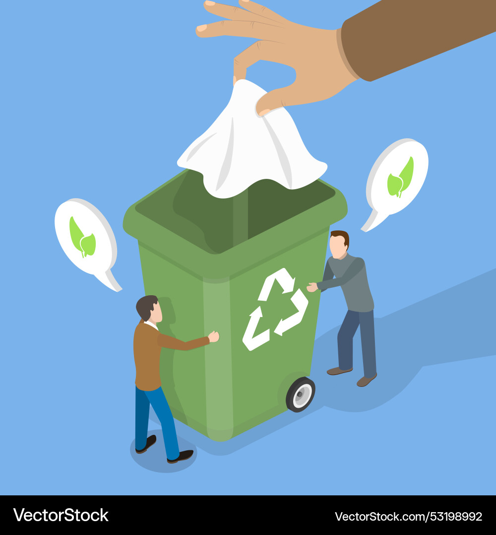 3d isometric flat of caring Royalty Free Vector Image