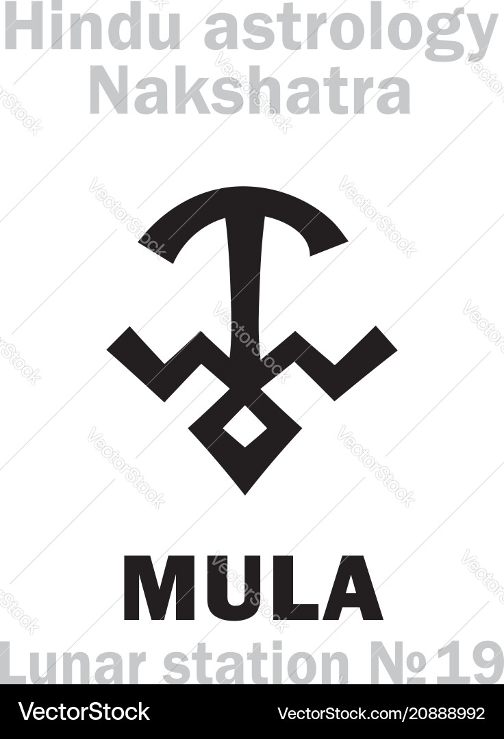 Astrology lunar station mula nakshatra Royalty Free Vector
