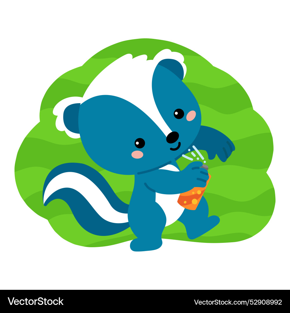 Cartoon characters skunk Royalty Free Vector Image