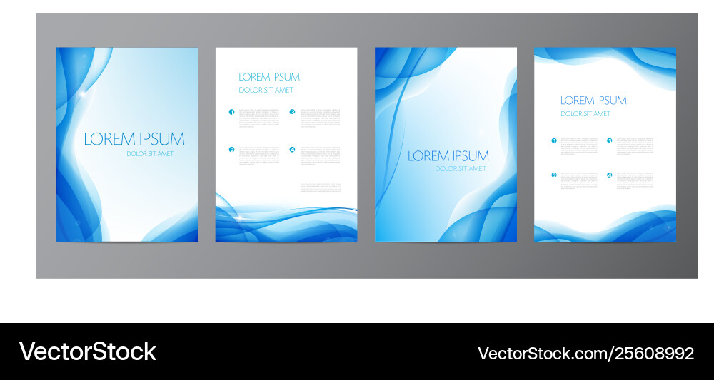 Collection set blue abstract covers Royalty Free Vector