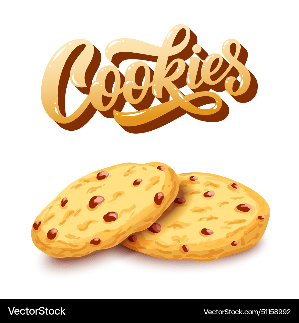 Cookies hand lettering custom typography cartoon Vector Image