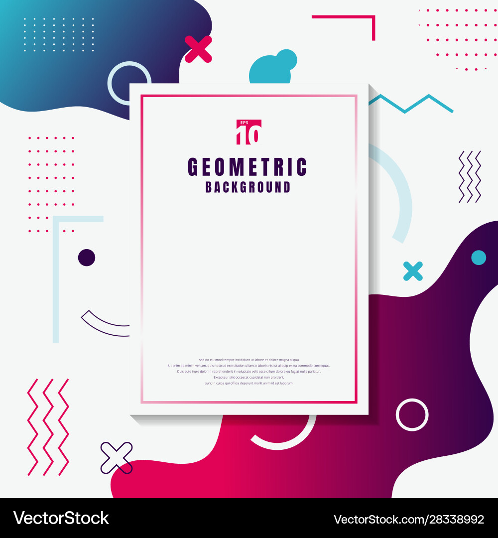 Creative template rectangle frame border blue Vector Image