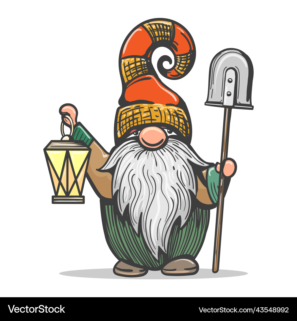 Dwarf miner sketch Royalty Free Vector Image - VectorStock
