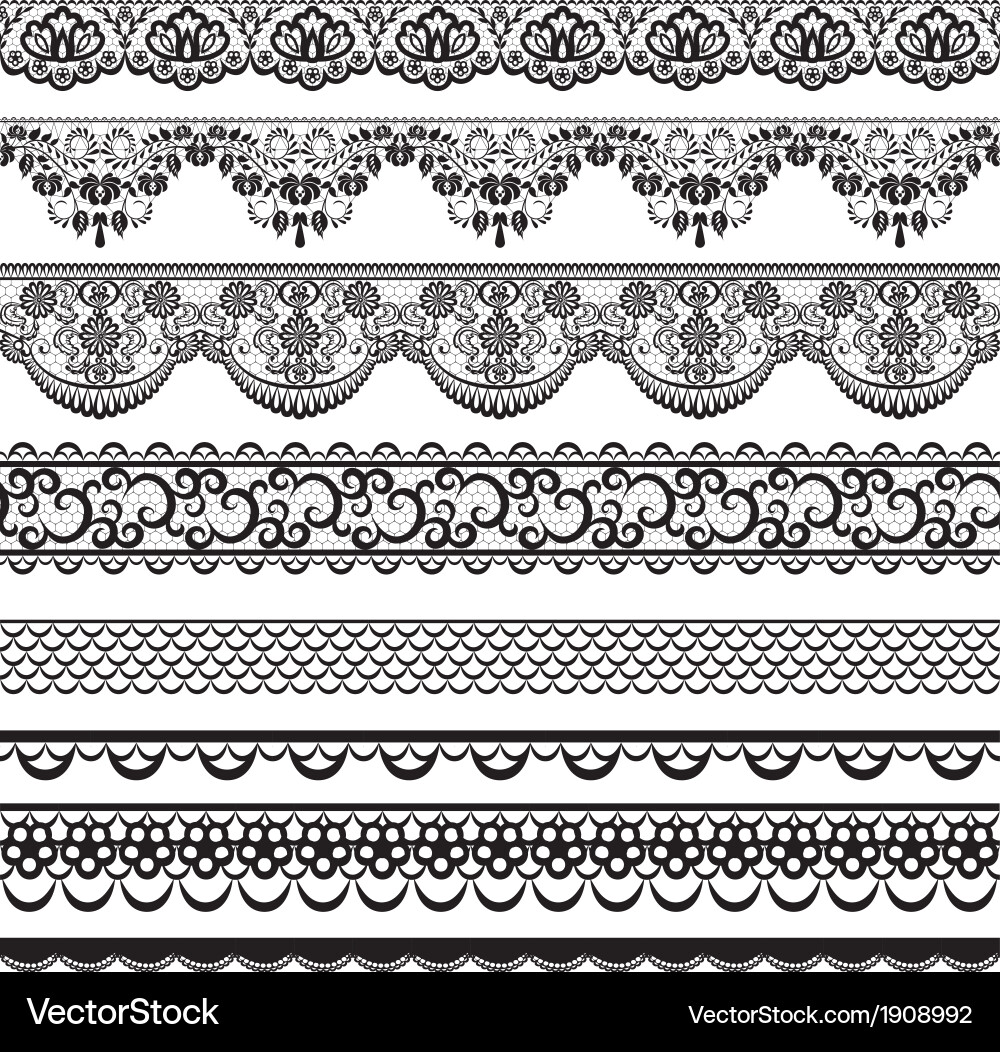 Lace border set Royalty Free Vector Image - VectorStock