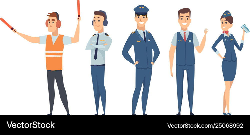 Pilots avia company persons crew Royalty Free Vector Image