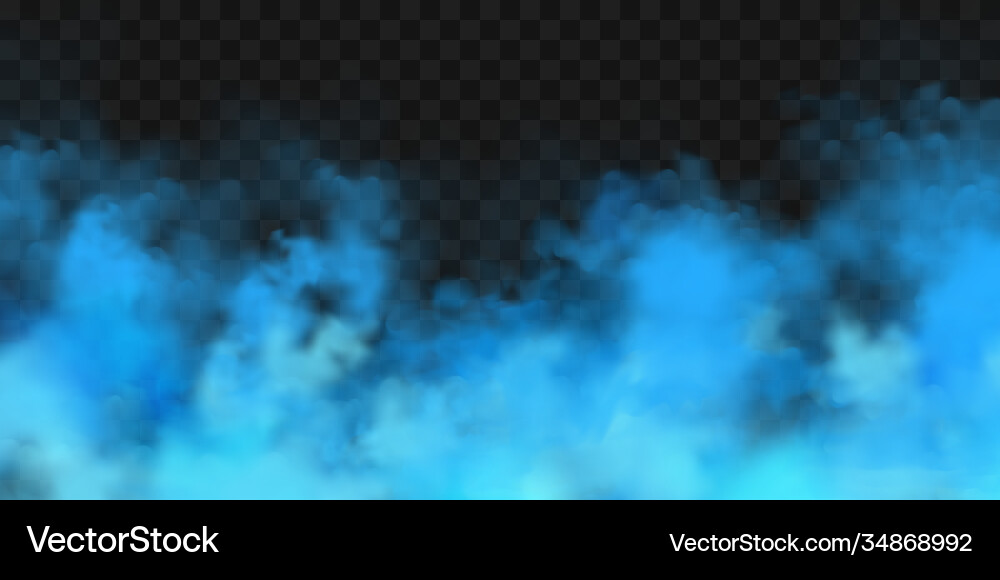 Realistic blue colorful smoke clouds mist effect Vector Image
