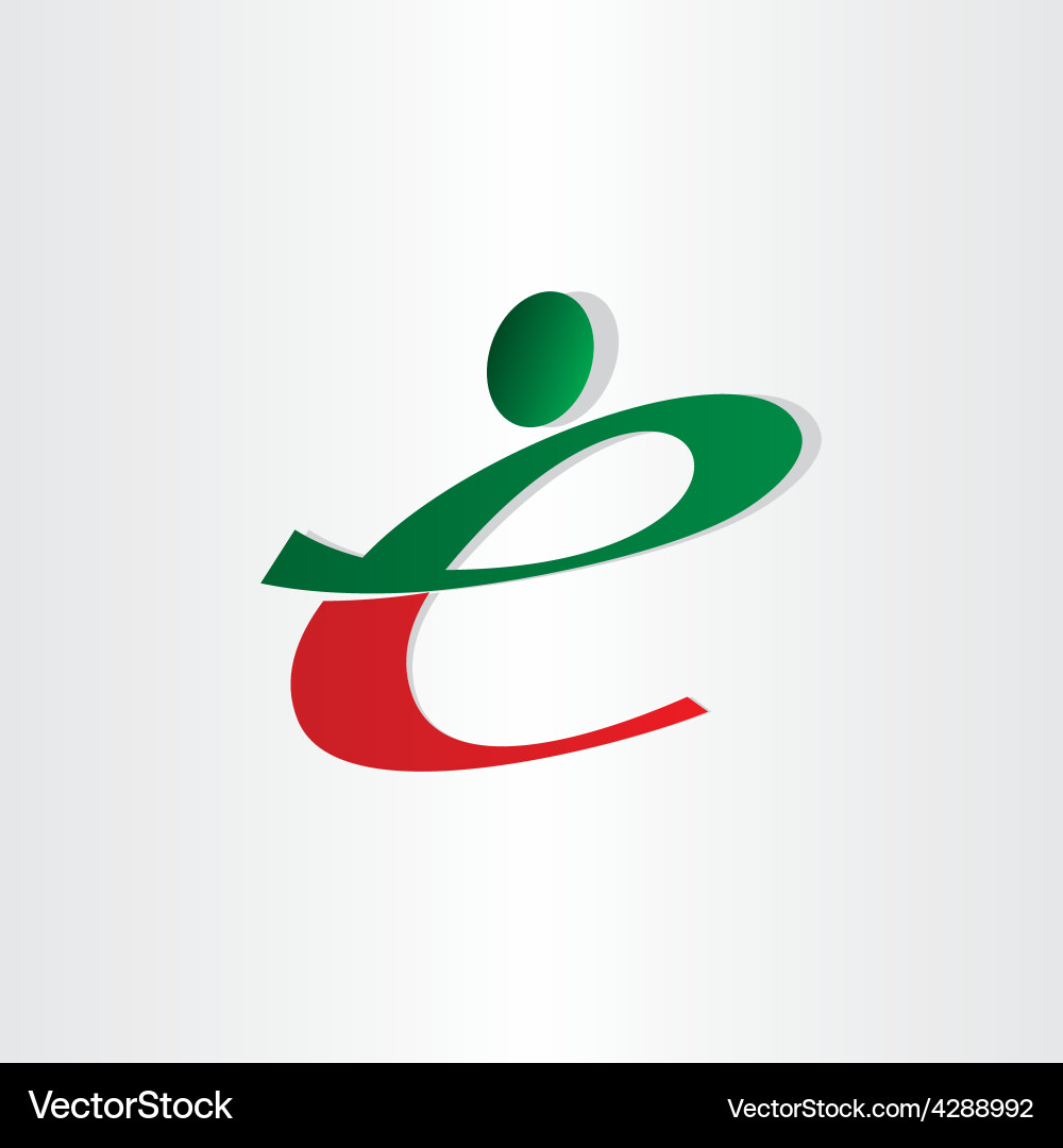 Small letter e man icon design Royalty Free Vector Image