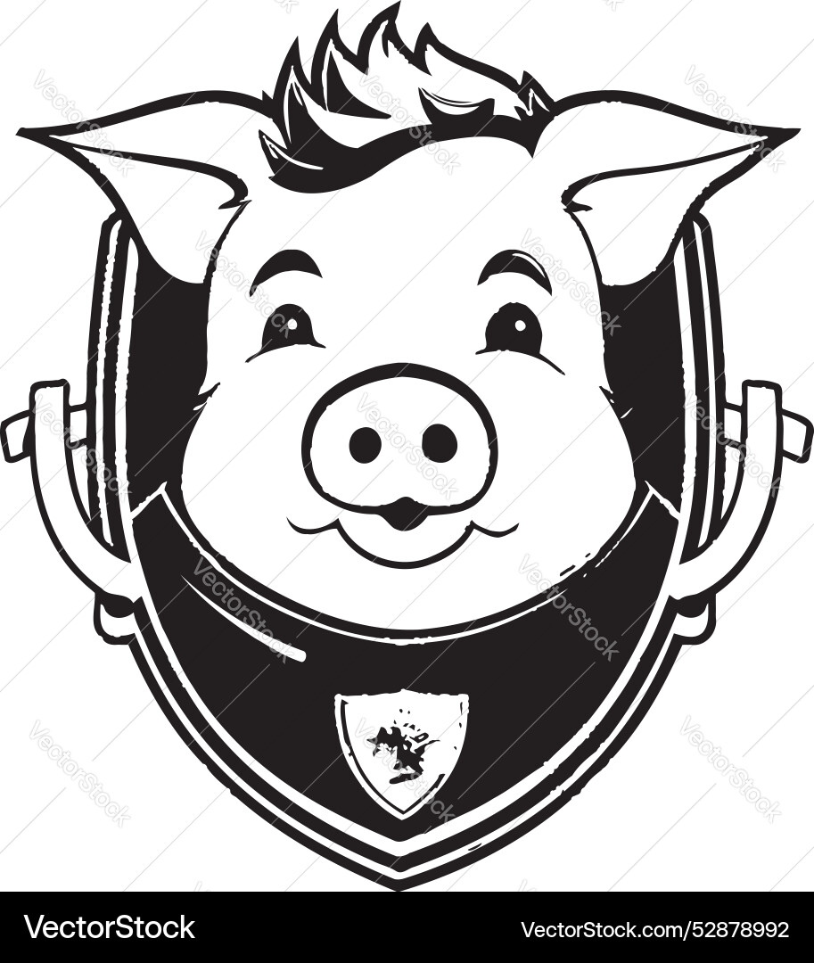 Stylish swine icon whimsical piglet logo Vector Image