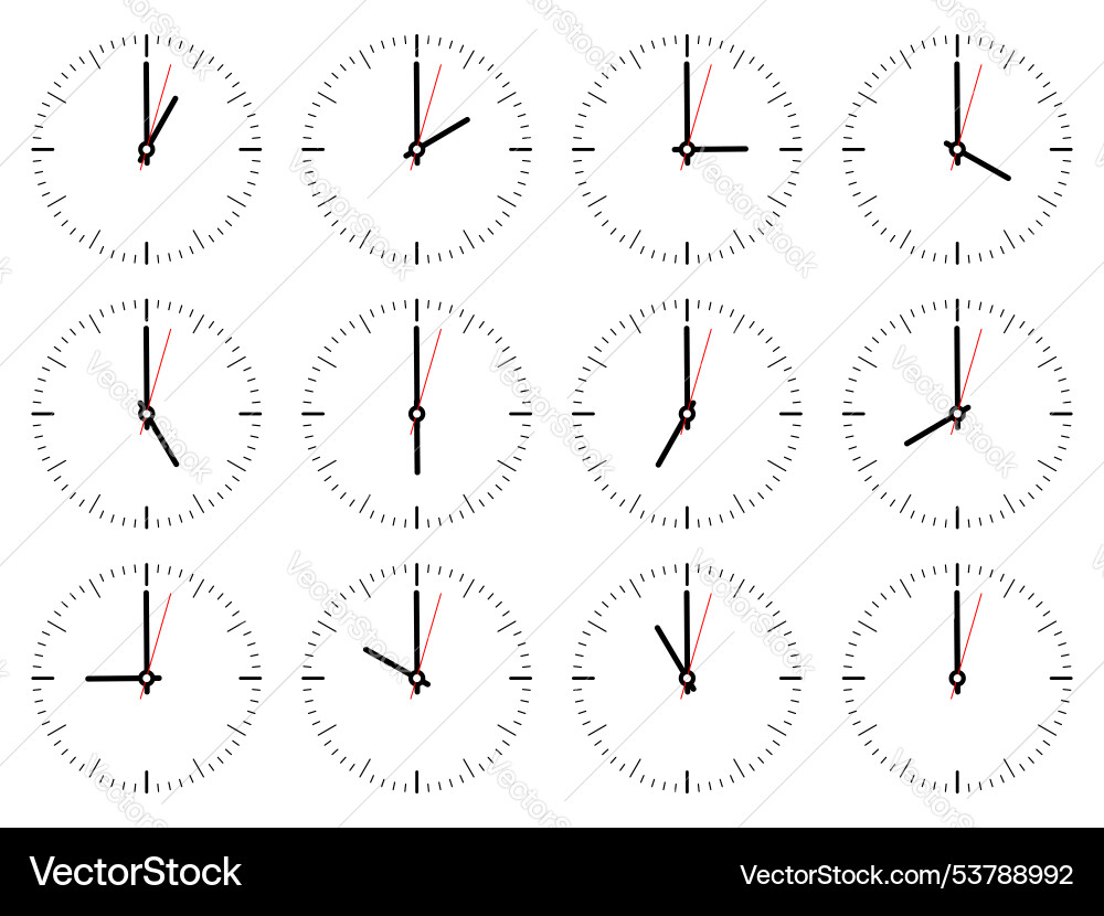 Wall clock isolated on white background Royalty Free Vector