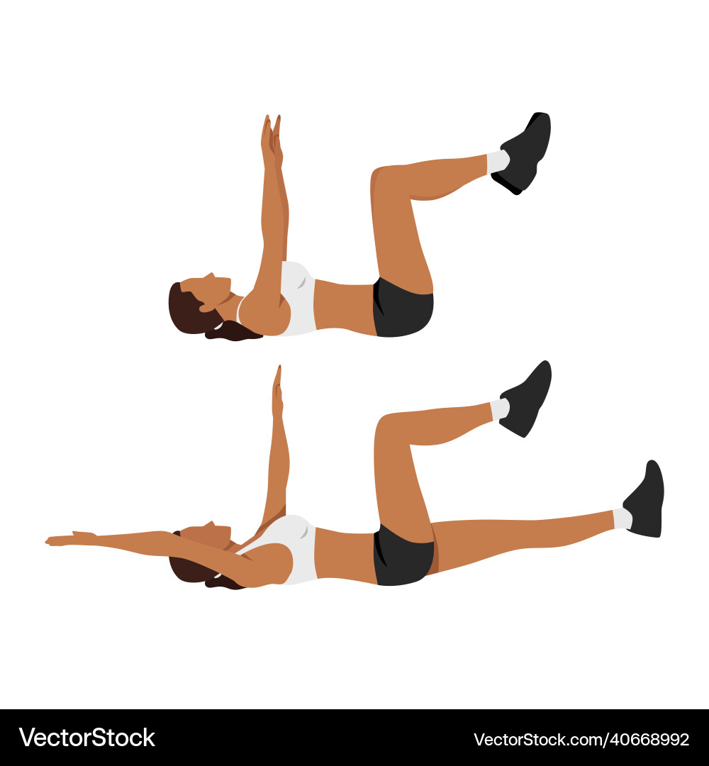 Woman Performing Dead Bug Exercise Royalty Free Vector Image