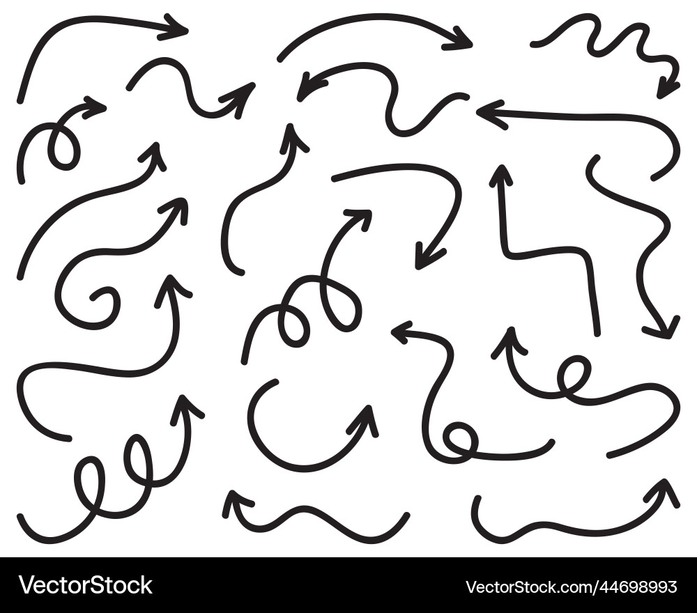 Black lines with arrow Royalty Free Vector Image