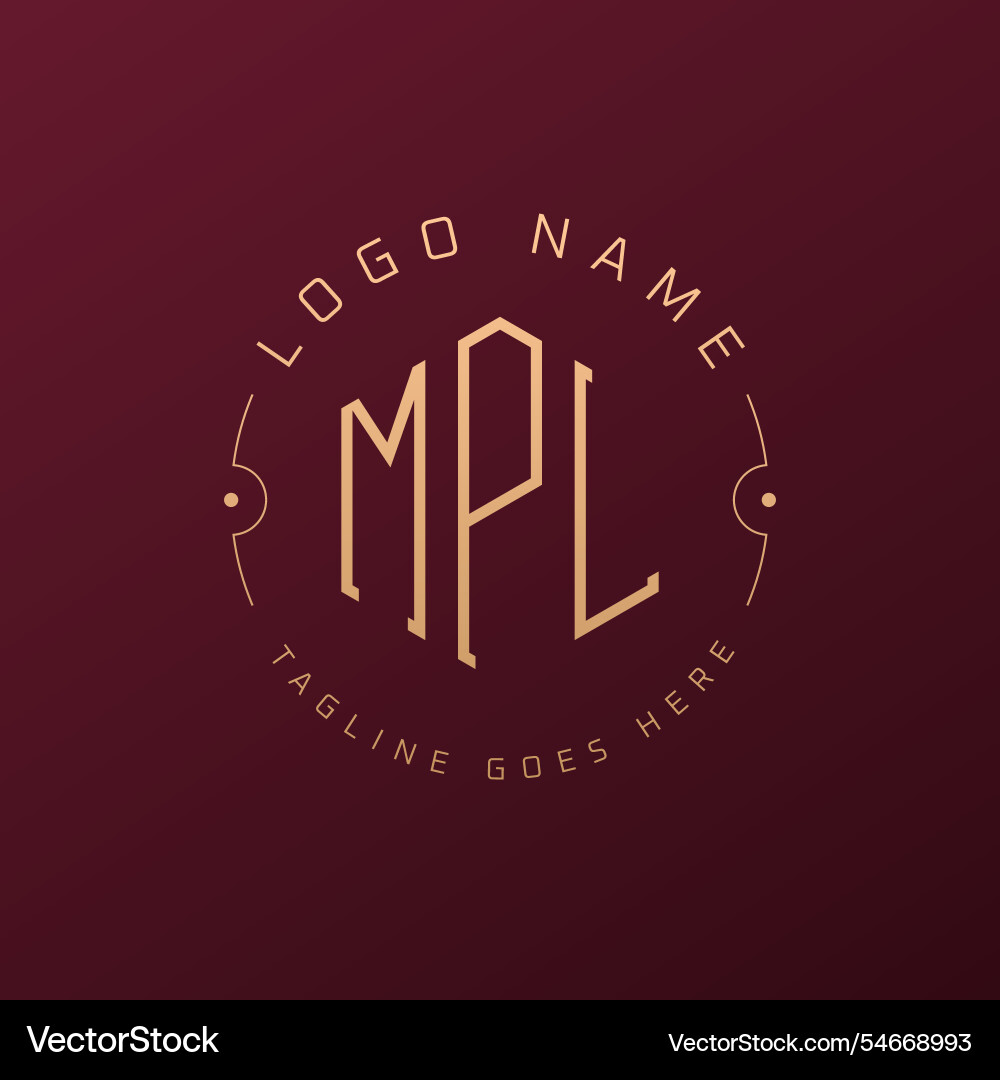 Luxury mpl logo design elegant letter Royalty Free Vector