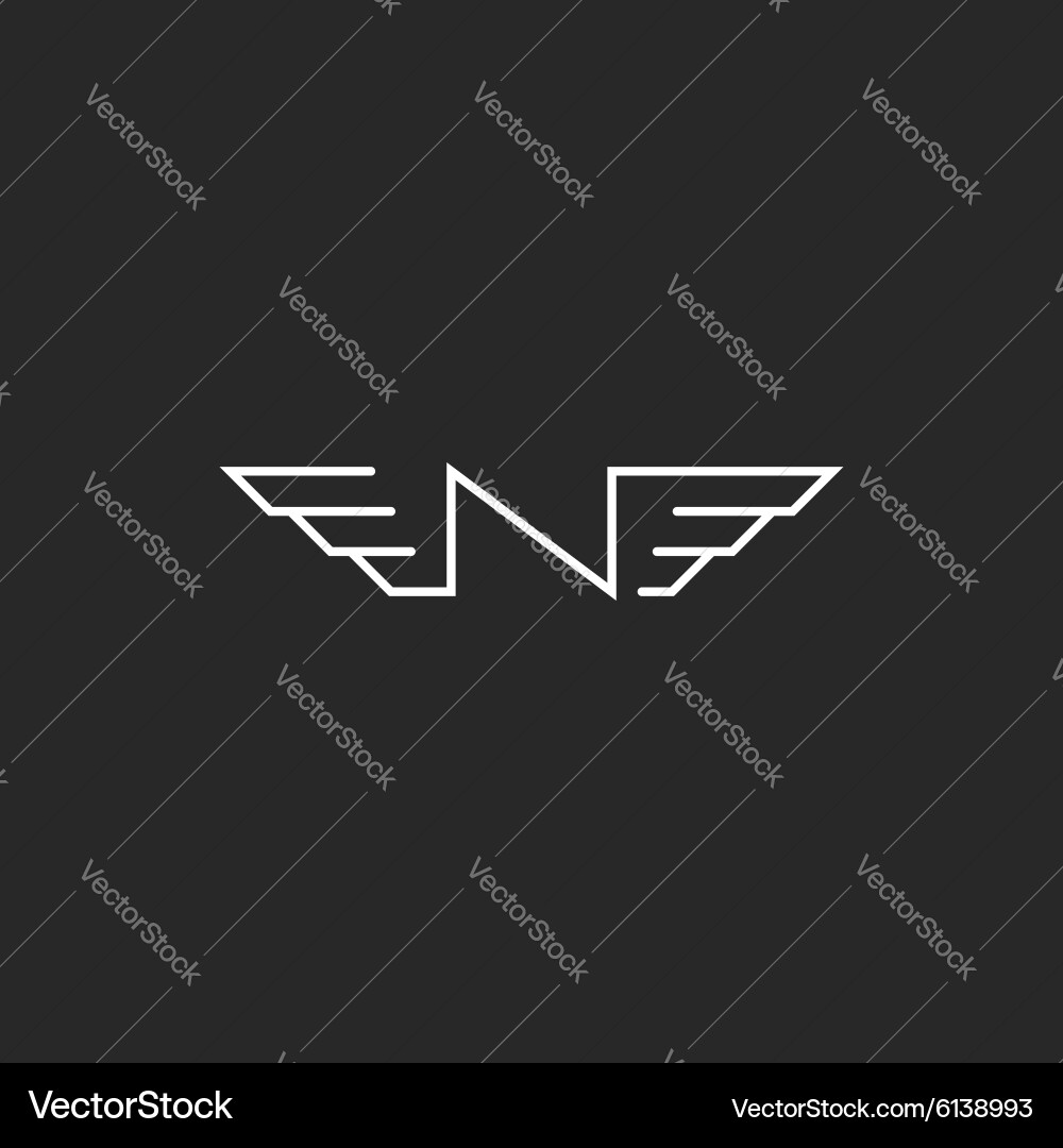 N Monogram Wings Logo Royalty Free Vector Image