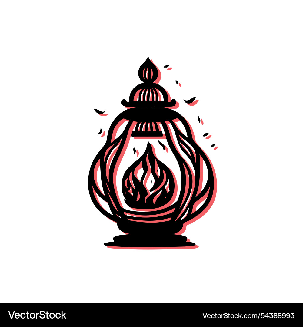 Ornate lantern with flame concept of light hope Vector Image