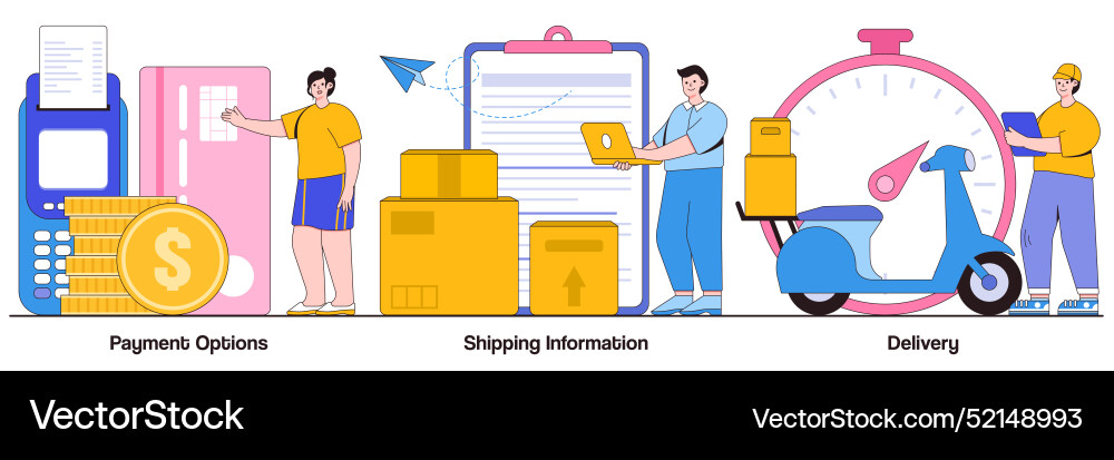 Payment options shipping information delivery Vector Image