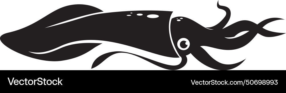 Squid silhouette Royalty Free Vector Image - VectorStock
