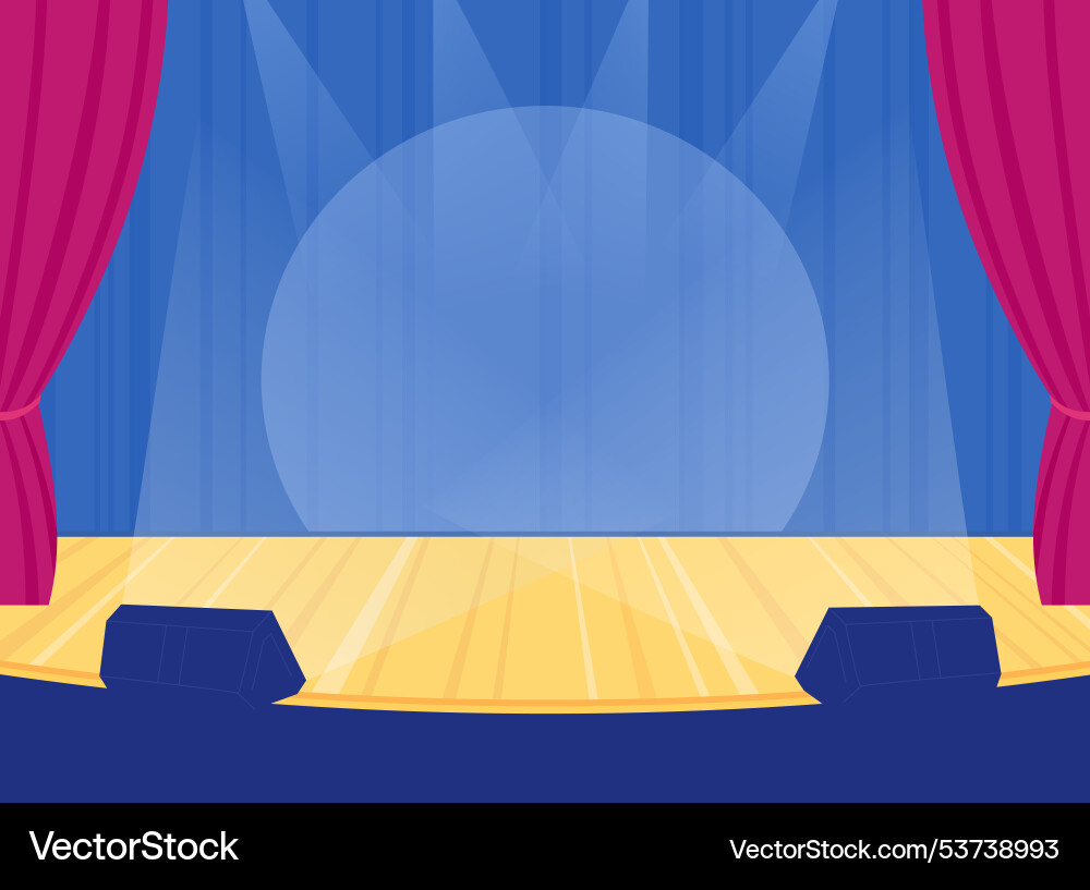 Stage background theatre empty cartoon Royalty Free Vector
