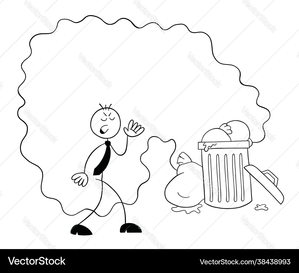 Stickman businessman character disgusted Vector Image