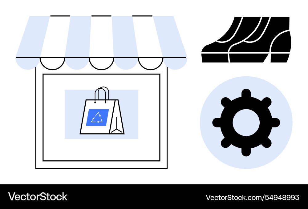 Sustainable shopping eco-friendly storefront Vector Image