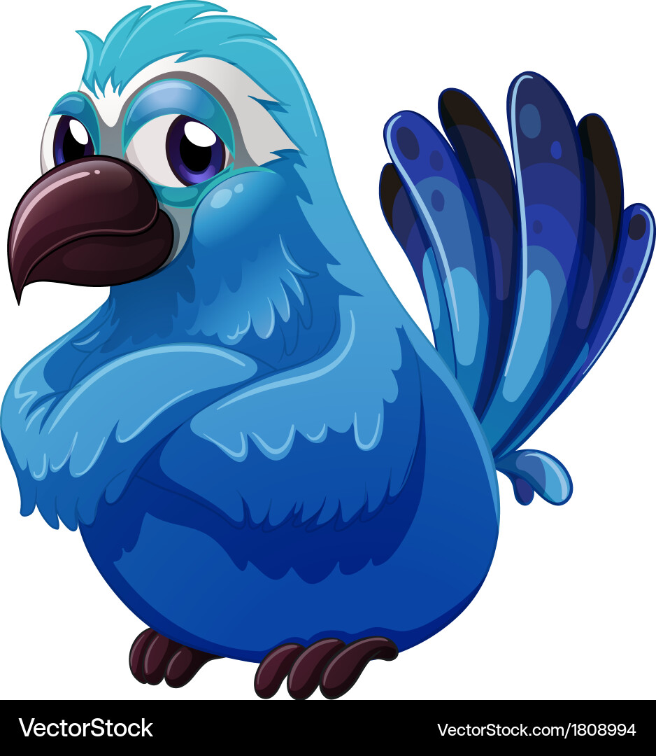 A big blue bird Royalty Free Vector Image - VectorStock