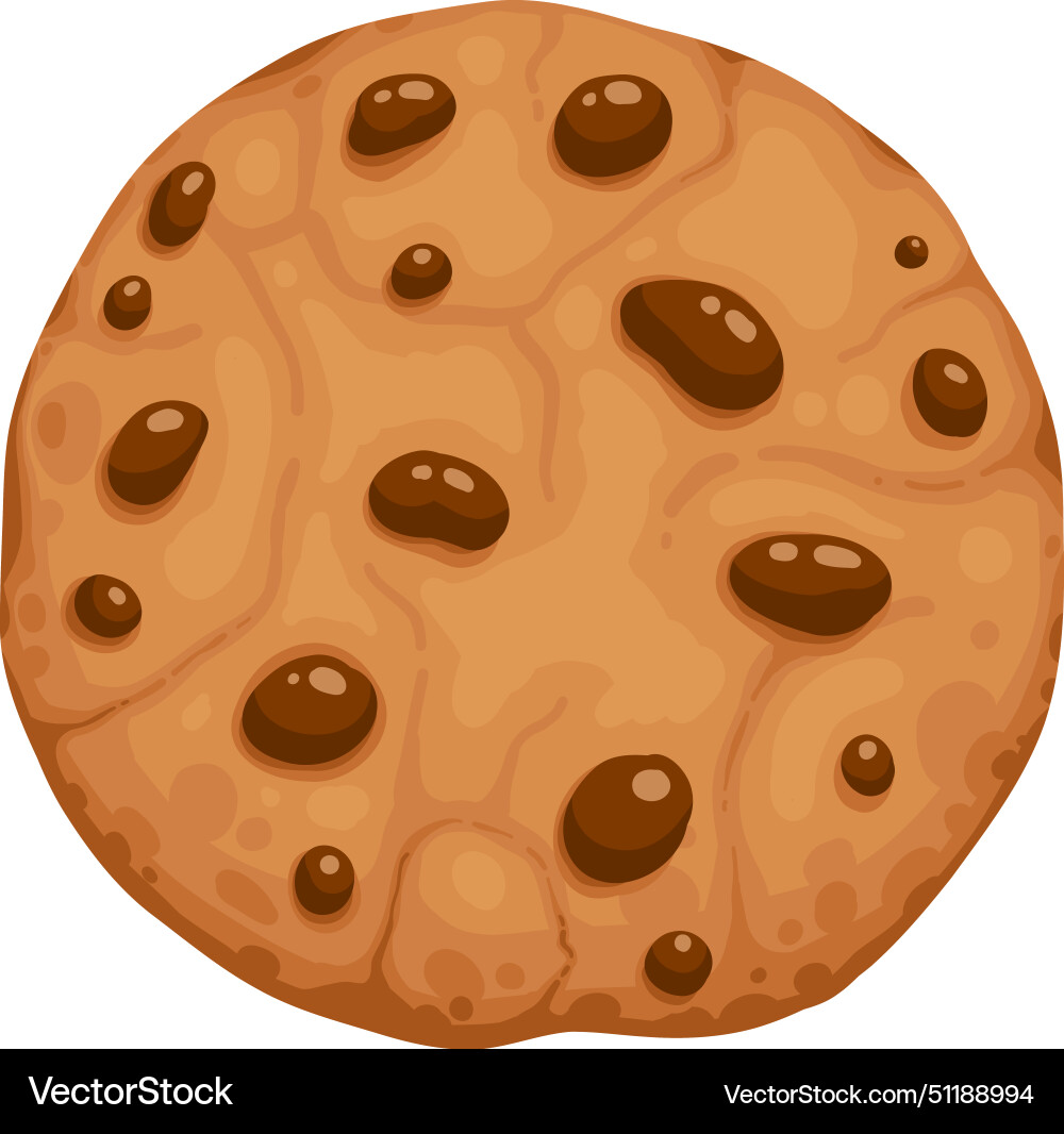 Bitten chocolate chip cookie crunch homemade Vector Image
