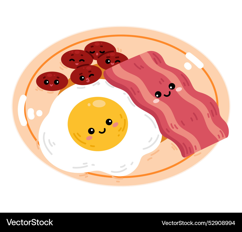Cartoon breakfast Royalty Free Vector Image - VectorStock