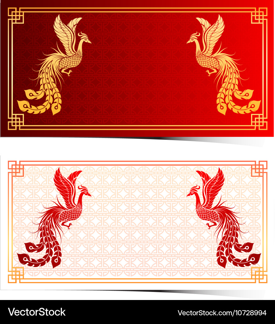 Chinese phoenix template Royalty Free Vector Image