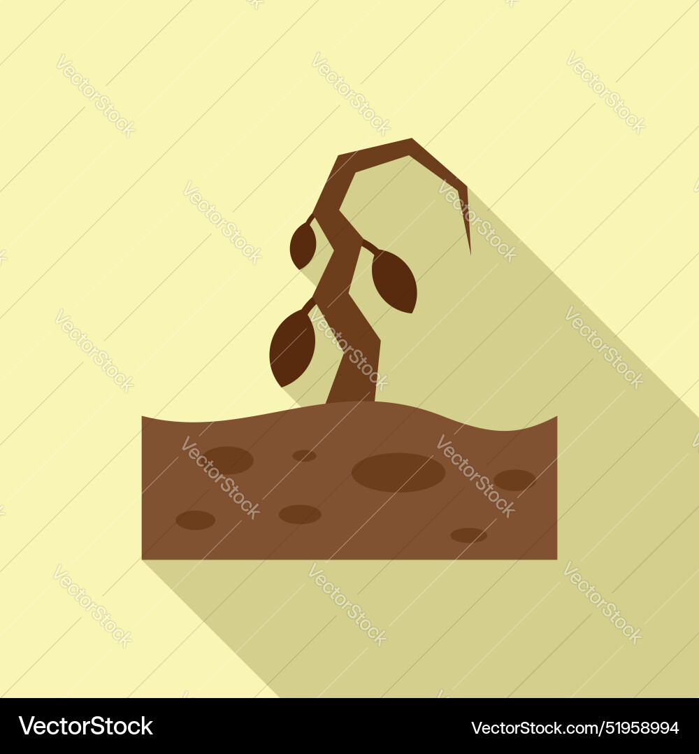 Dead tree with falling leaves depicting drought Vector Image