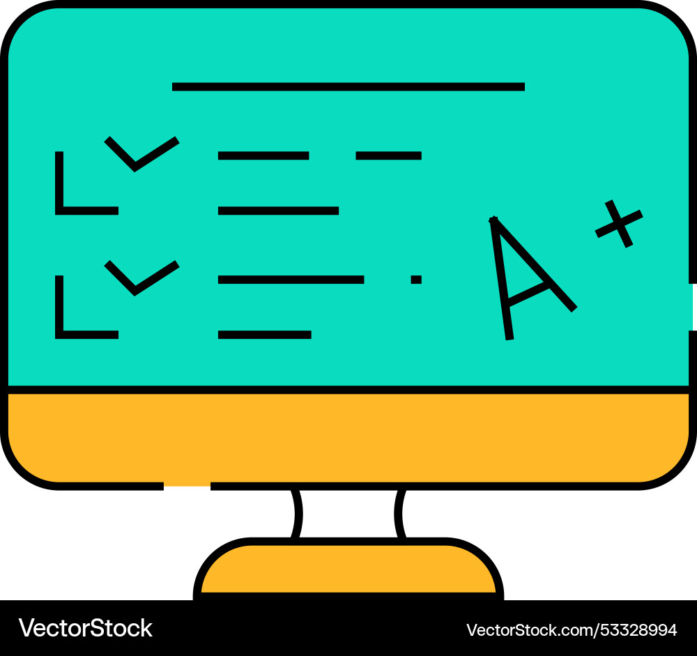 Electronic test result icon color Royalty Free Vector Image